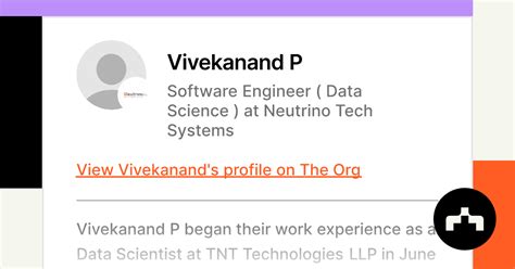 Vivekanand P Software Engineer Data Science At Neutrino Tech