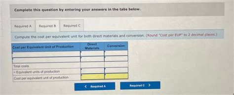 Solved Compute The Equivalent Units Of Production For Both