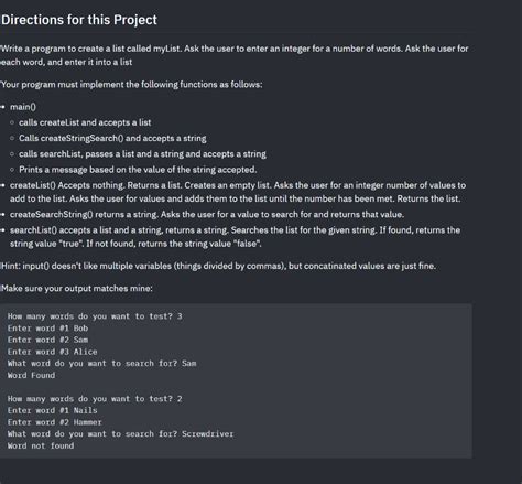 Solved Directions For This Project Write A Program To Create