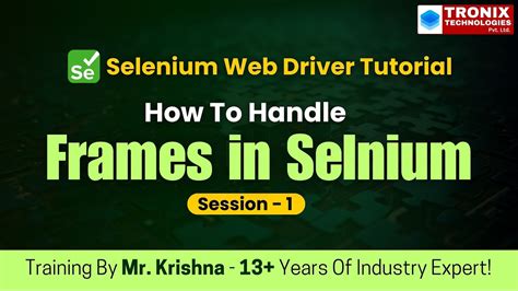 how to handle frames in selenium session 1 selenium telugu