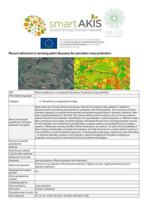 Pdf Recent Advances In Sensing Plant Diseases For Precision Crop · 2018 04 03 · Recent