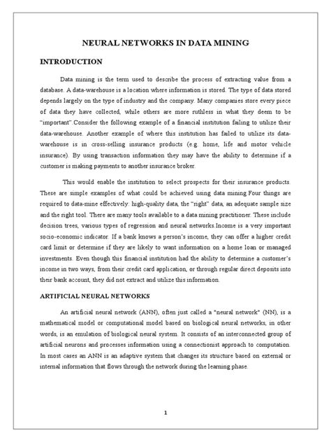 neural networks in data mining pdf artificial neural network data