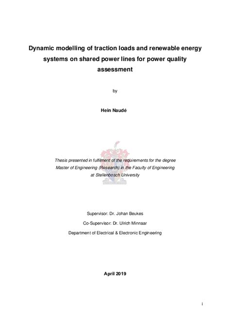 Pdf Dynamic Modelling Of Traction Loads And Renewable Energy Systems
