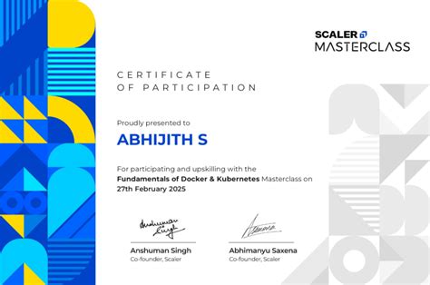 Excited To Have Completed The Masterclass In Docker And Kubernetes Abhijith S