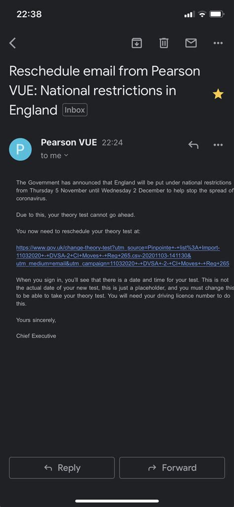 Received An Email Saying Theory Test Cant Happen Not Only Threre Isn