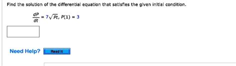 Solved Find The Solution Of The Differential Equation That Satisfies