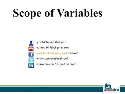scope of variables