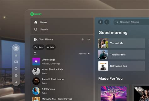 apple vision pro spotify spatial ui design behance