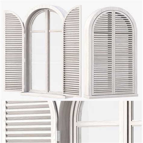 셔터가 달린 나무 아치형 창문 V3 3d 모델 Turbosquid 2285014