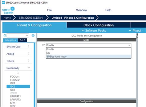 Smbus Two Wire Interface Not Available For Stm32g0 Stmicroelectronics Community