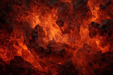 Generative Ai Image Of Abstract Background With Hot Fire Flame Texture Stock Illustration
