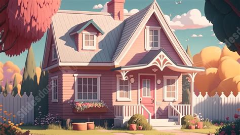 การ์เดนยาร์ดมีโดว์ดอกไม้คาร์โตนเฮาส์สร้างภาพมายา ดาวน์โหลดพื้นหลัง Powerpoint ฟรี Slidesdocs