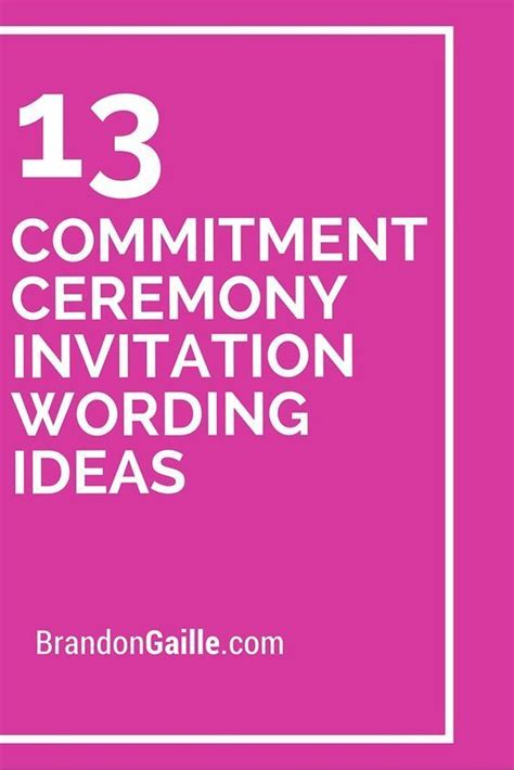 13 Commitment Ceremony Invitation Wording Ideas Artofit