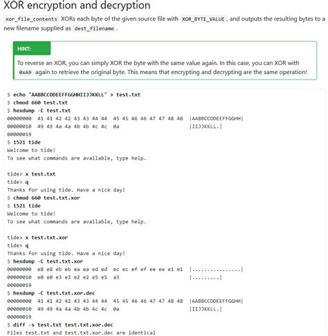 Solved Xor Encryption And Decryption Xors Each Byte Of The