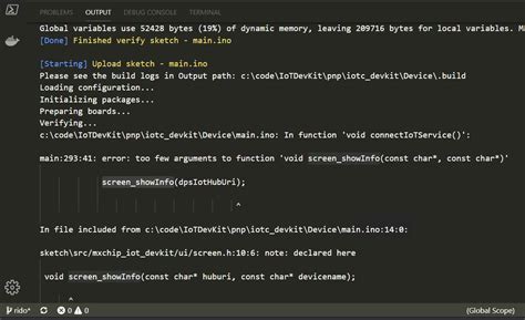 build errors are not shown on the problems tab and do not allow to