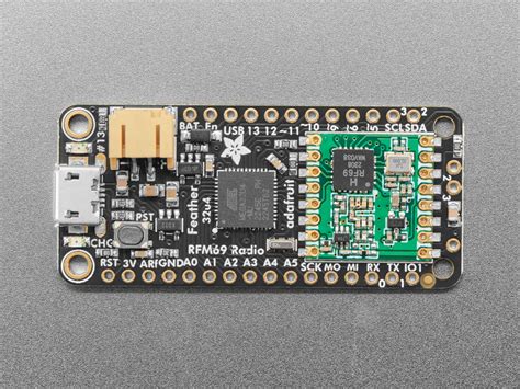 Adafruit Feather 32u4 With Rfm69hcw Packet Radio 433mhz [radiofruit] Id 3077 Adafruit