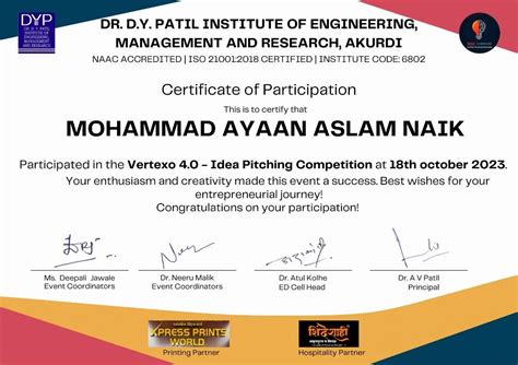 Vertexo Innovation Pitchyouridea Mohammad Ayaan Naik