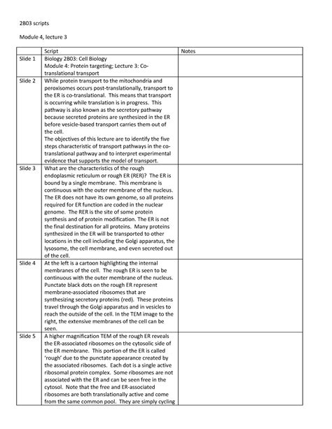 Bio 2b03 Module 4 Notes 2b03 Scripts Module 4 Lecture 3 Script Notes
