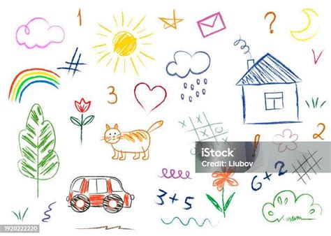 낙서는 아스팔트나 학교 게시판에 분필로 어린이의 손으로 그립니다 간단한 그림 Tictactoe 흰색 배경에 선 크레파스에 대한 스톡 벡터 아트 및 기타 이미지 Istock