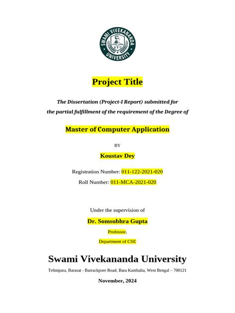 mca project format pdf gratitude