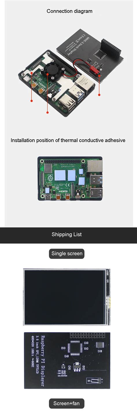 Raspberry Pi 35 Inch Mhs Touch Screen 480320 35 Inch Pi Screen 35