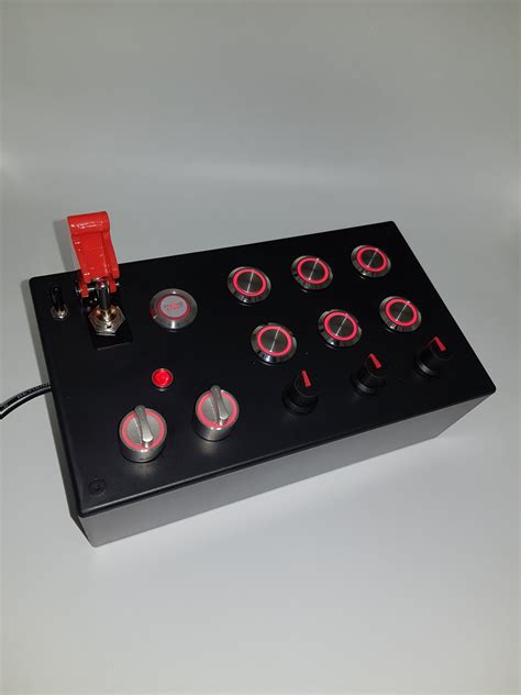 PC USB Button Box Functions Back Lit Red Mm Metallic Etsy