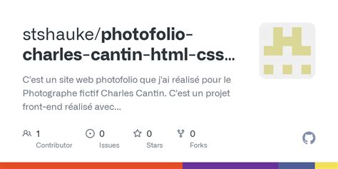 Github Stshaukephotofolio Charles Cantin Html Css Js Bootstrap C