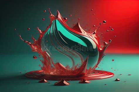 A Colorful Water Splash On A Gradient Background Ai Generative Stock Illustration