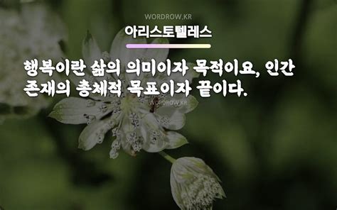 단어의 시작과 끝 명언은 선물 속담사자성어는 덤 On Twitter 행복이란 삶의 의미이자 목적이요 인간 존재의 총체적 목표이자 끝이다 아리스토텔레스