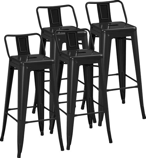 Yongqiang 26 Swivel Metal Bar Stools With Backs Counter