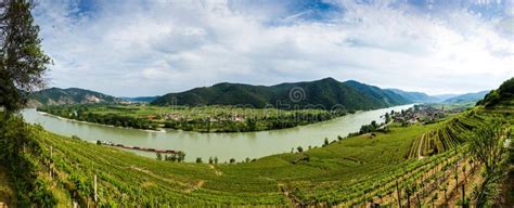 Panorama Do Vale De Wachau Danube River Áustria Foto De Stock