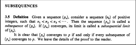Real Analysis Alternative Definition Of Subsequences Mathematics