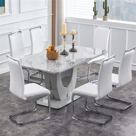 Dining Room Marble Table And Chairs