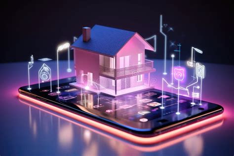 process of controlling a smart home system via a smartphone stock