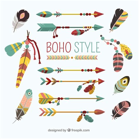 Free Vector Boho Element Collection With Flat Design
