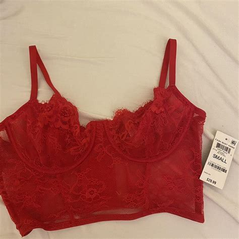 Red Lacey Lingerie Dont Mind The Shirt Im Wearing Depop
