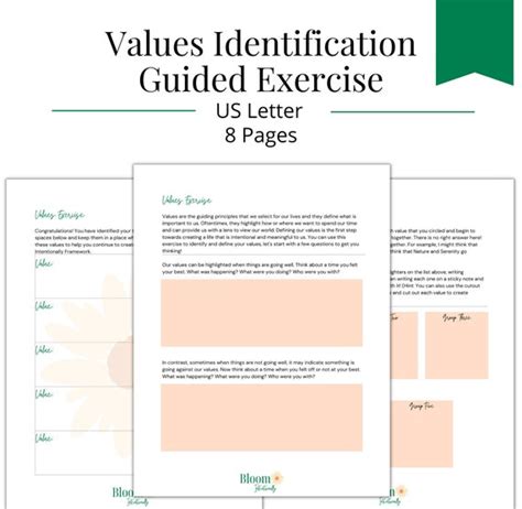 Values Identification Guided Exercise Identify You Values Etsy