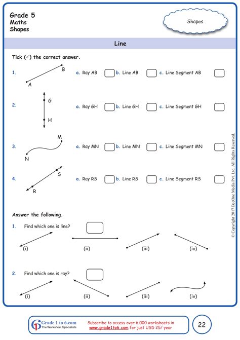 Worksheets For Lines And Segments