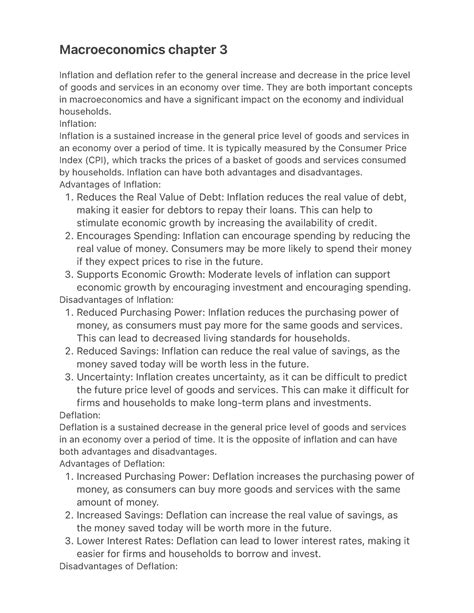 Macroeconomics Chapter Macroeconomics Chapter Inflation And