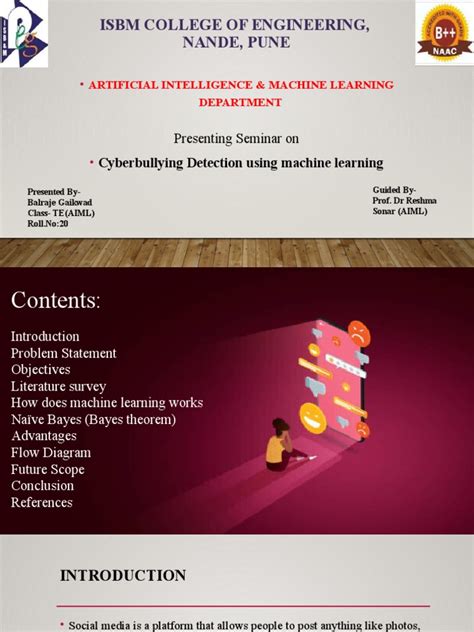 Detection Of Cyberbullying Using Machine Learning A Presentation On