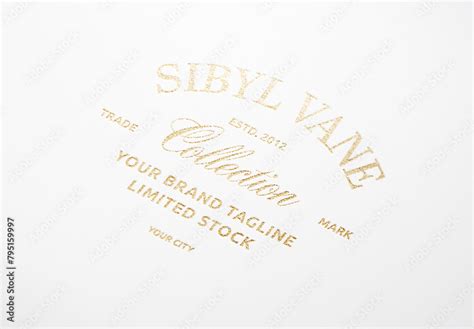 Gold Foil Pressed Debossed Embossed Logo Mockup Template Texture Paper