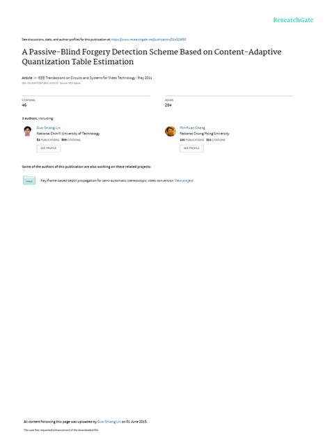 Csvt Forgerydetection Manuscript Submitted Pdf Spectral Density