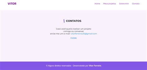 Github Vitorvfportfolio Portfólio Feito Com Html Css Bootstrap E
