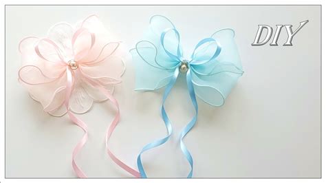 꼬리리본 7 예쁜 꼬리리본핀을 만들어요 How To Make A Ribbon Bow L Diy Bow Youtube