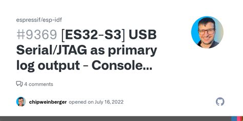 Es32 S3 Usb Serialjtag As Primary Log Output Console Repl Does Not