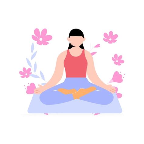 Chica Haciendo Yoga Por La Paz Vector Premium