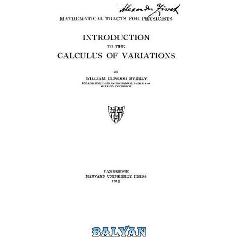 خرید و قیمت دانلود کتاب Introduction To The Calculus Of Variations ترب