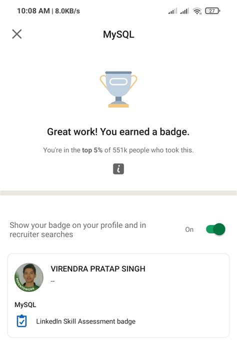 Linkedinskillassessment Virendra Pratap Singh