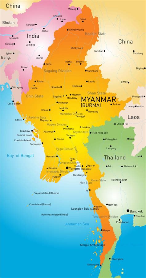 Myanmar Burma Map Guide Of The World