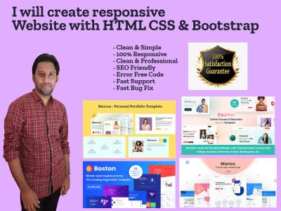 A Modern Responsive Website With HTML CSS Bootstrap Upwork